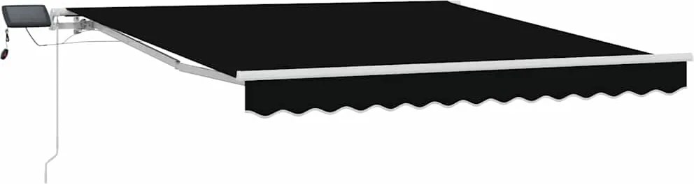 Stahovací markýza Černá 350 x 250 cm Látka a hliník 3330322