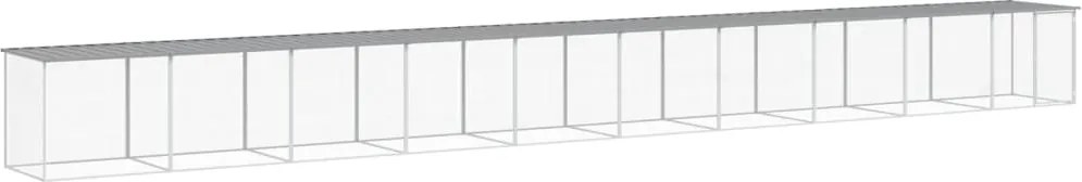Klec pro kuřata se střechou světle šedá 1 003 x 98 x 90 cm ocel 3189058