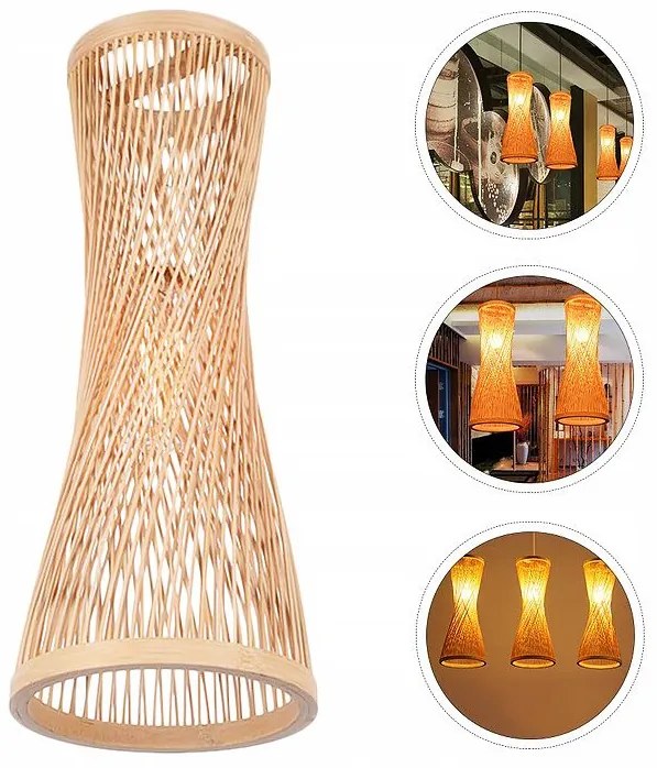 Toolight Natural, závěsné stropní svítidlo 1xE27 APP1637-1CP, přírodní hnědá, OSW-05107