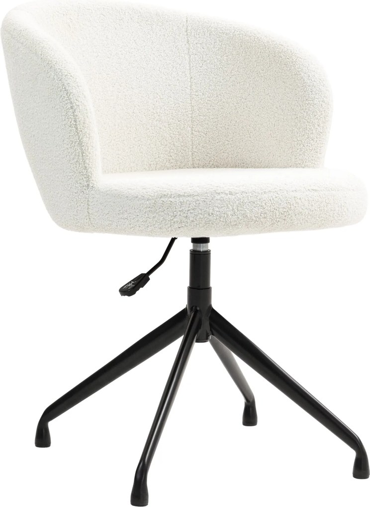 HOMCOM Ergonomická kancelářská židle, pracovní židle, otočná židle, výškově nastavitelná, nosnost 120 kg, čalounění z tkaniny Bouclé pro obývací pokoj