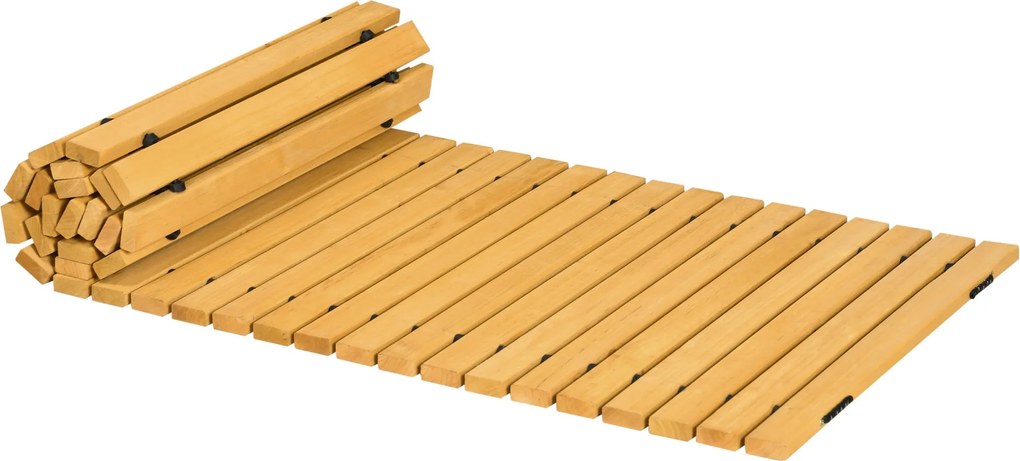 Outsunny 185x60 cm Přírodní dřevěná zahradní cesta - rovný skládací chodník pro venkovní použití, odolný vůči povětrnostním vlivům, dekorativní zahra…
