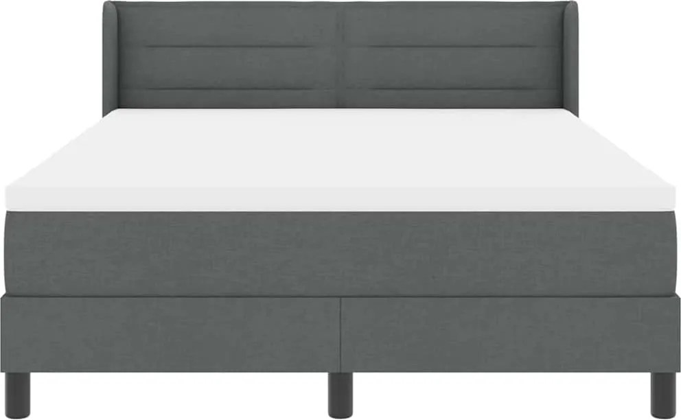 Postel s boxspringem s čelo Tmavě šedá 200 x 140 cm textil 3341042