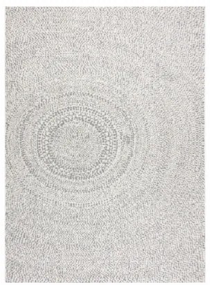 Koberec šňůrkový SIZAL FLAT 48832367 Kruhy - krém / šedý