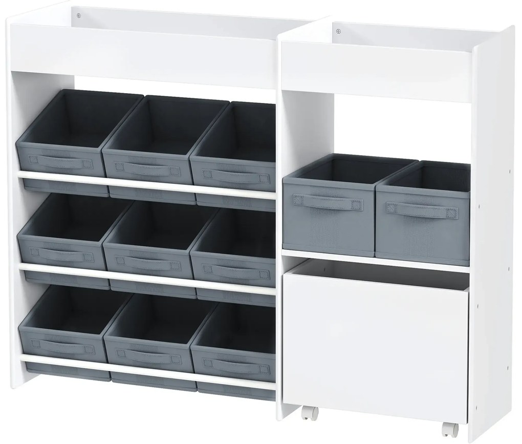 Dětský regál na hračky s 11 boxy, bílo-šedý 311-089V90WT