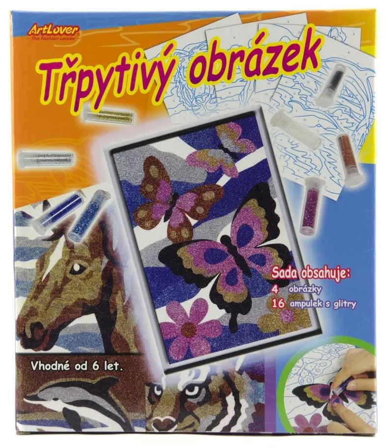 SMT Creatoys Třpytivý obrázek 4 ks v krabici 22x26x4cm