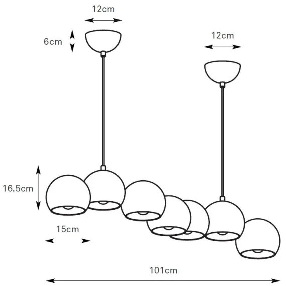 Markslöjd 108914 - Lustr na lanku CUPOLO 7xE14/40W/230V šedá