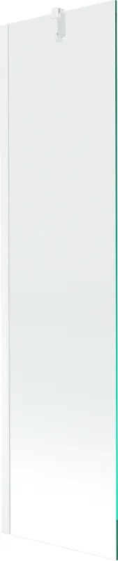 Mexen Next, vanová zástěna 1-křídlová 50 x 150 cm, fixní křídlo, 6 mm čiré sklo, bílý profil, 895-050-000-00-00-20