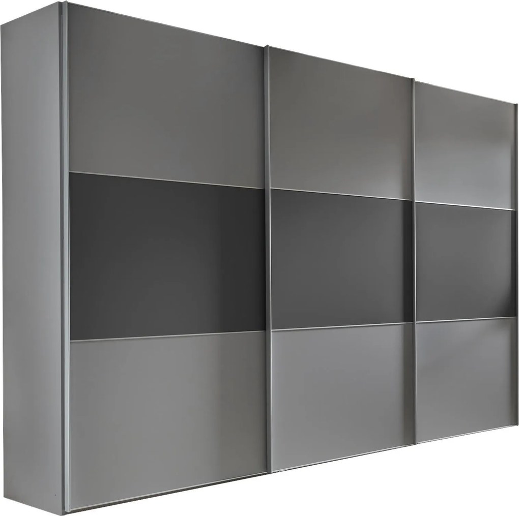 XXXLutz SKŘÍŇ S POSUVNÝMI DVEŘMI, antracitová, světle šedá, 280/222/68 cm Moderano - Šatní skříně - 000531017307