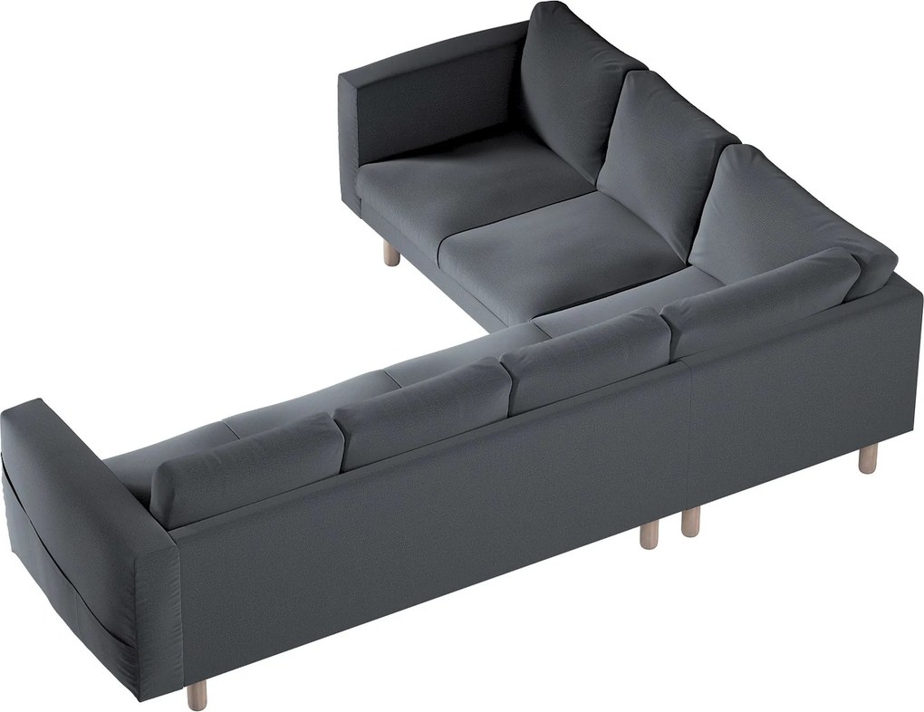 Potah na pohovku IKEA Norsborg rohová 5-místná barva šedá látka sametová
