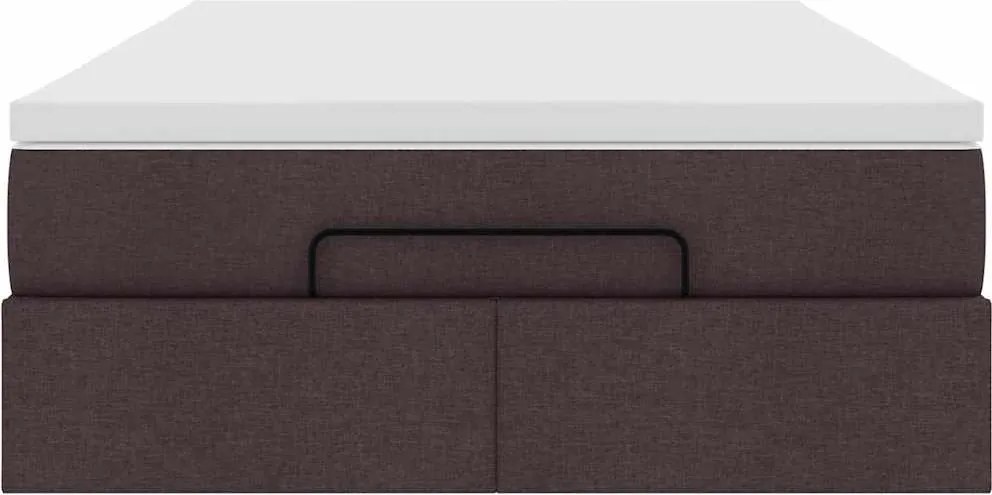 Osmanský rám postele s matrací tmavě hnědá 120x190cm textil 3311095