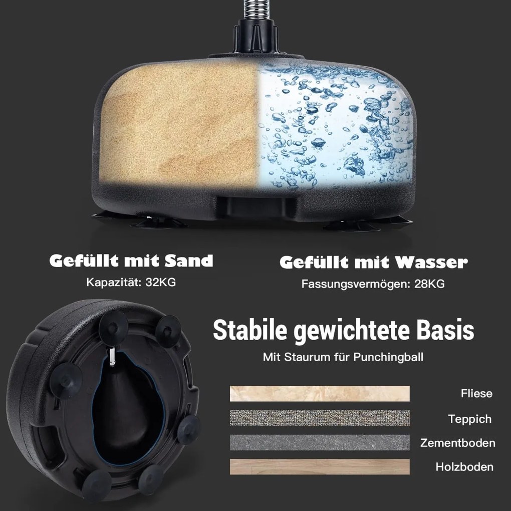 Costway Boxovací koule 140-158 cm výškově nastavitelná sada boxovacích pytlů