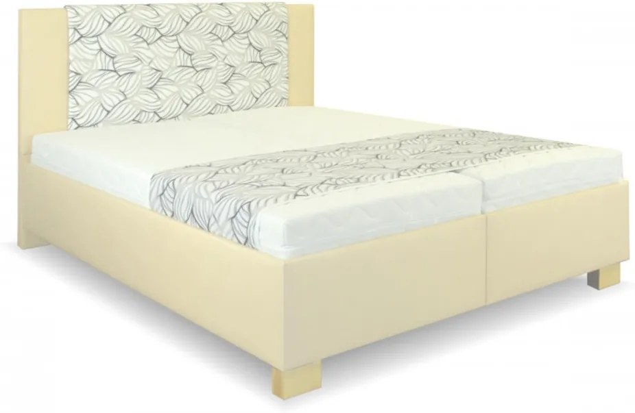 Zvýšená čalouněná postel s úložným prostorem Laura , 160x200 cm, Vitalcom, Bílá ekokůže