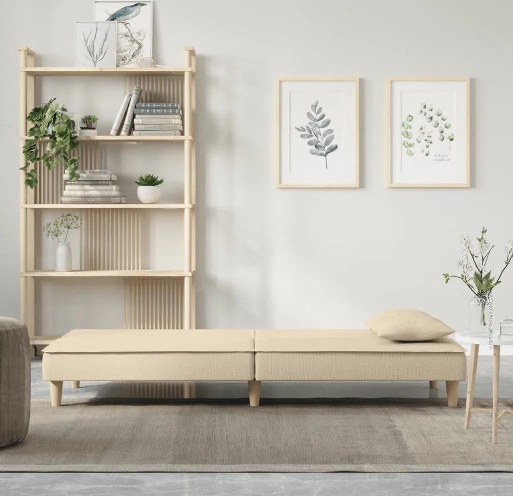 vidaXL Rozkládací pohovka textil [351904] Barva: krémová