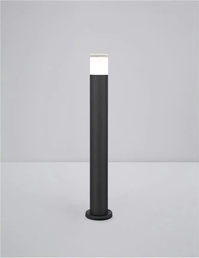 NV 9905021 Venkovní sloupkové svítidlo NOTEN LED černý hliník čirý a bílý akryl 8W 3000K 220-240V IP65 120st. IP65 - NOVA LUCE