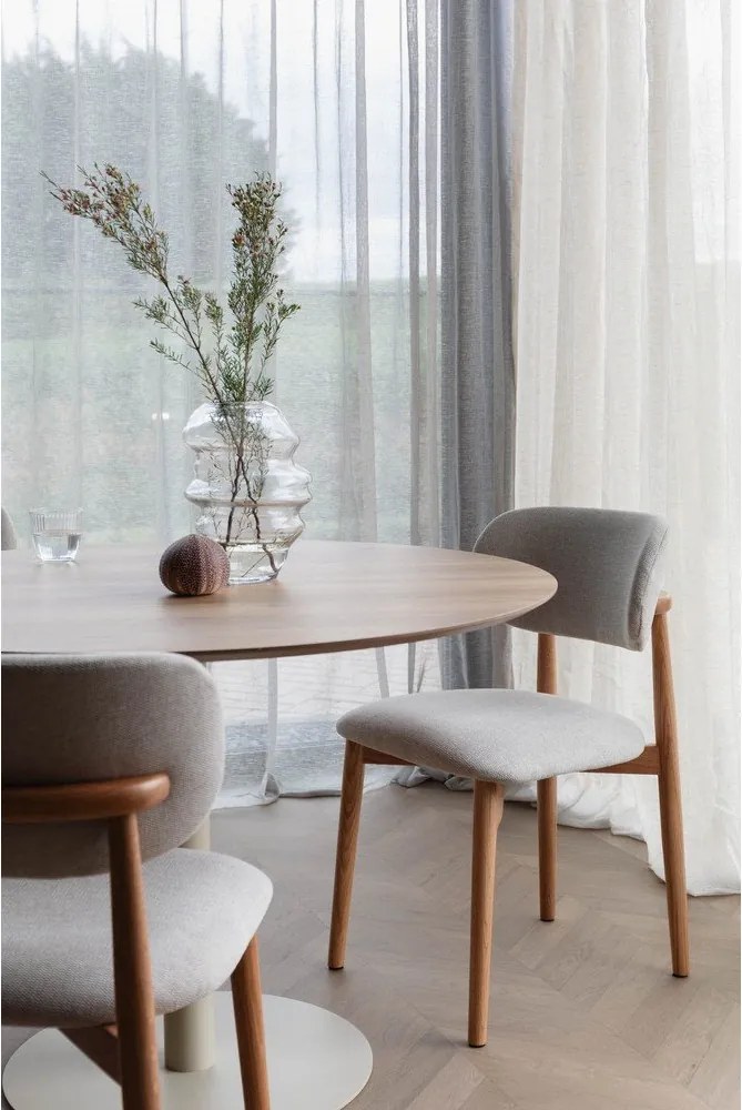 Kulatý jídelní stůl s deskou v dubovém dekoru ø 110 cm Steven – White Label