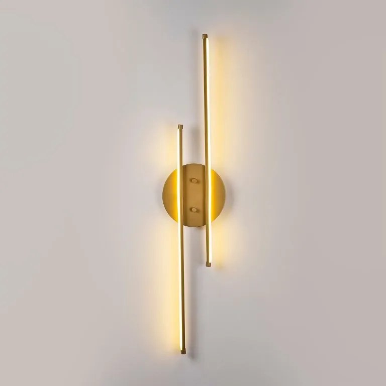 Nástěnné kovové svítidlo, 86 x 17 x 5 cm, zlaté