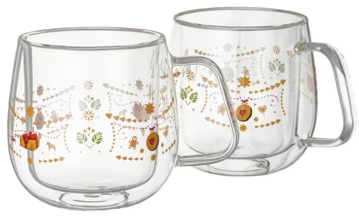 Rosenthal Dvoustěnné skleněné hrnky, Christmas Love, 0,22 l, 2 ks 02488-729552-48848