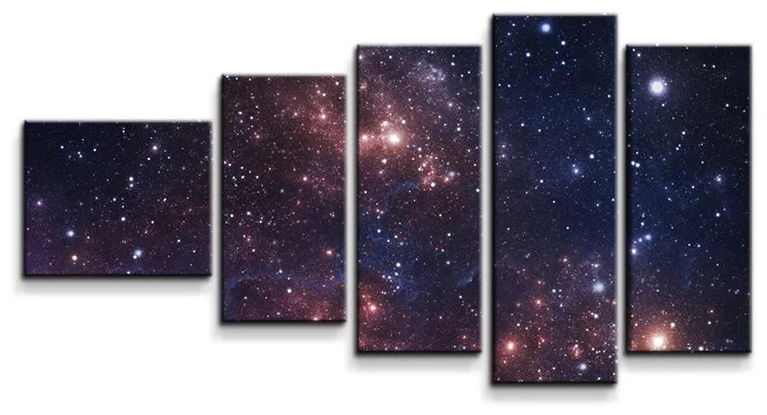 Obraz - 5-dílný SABLIO - Noční obloha 100x60 cm