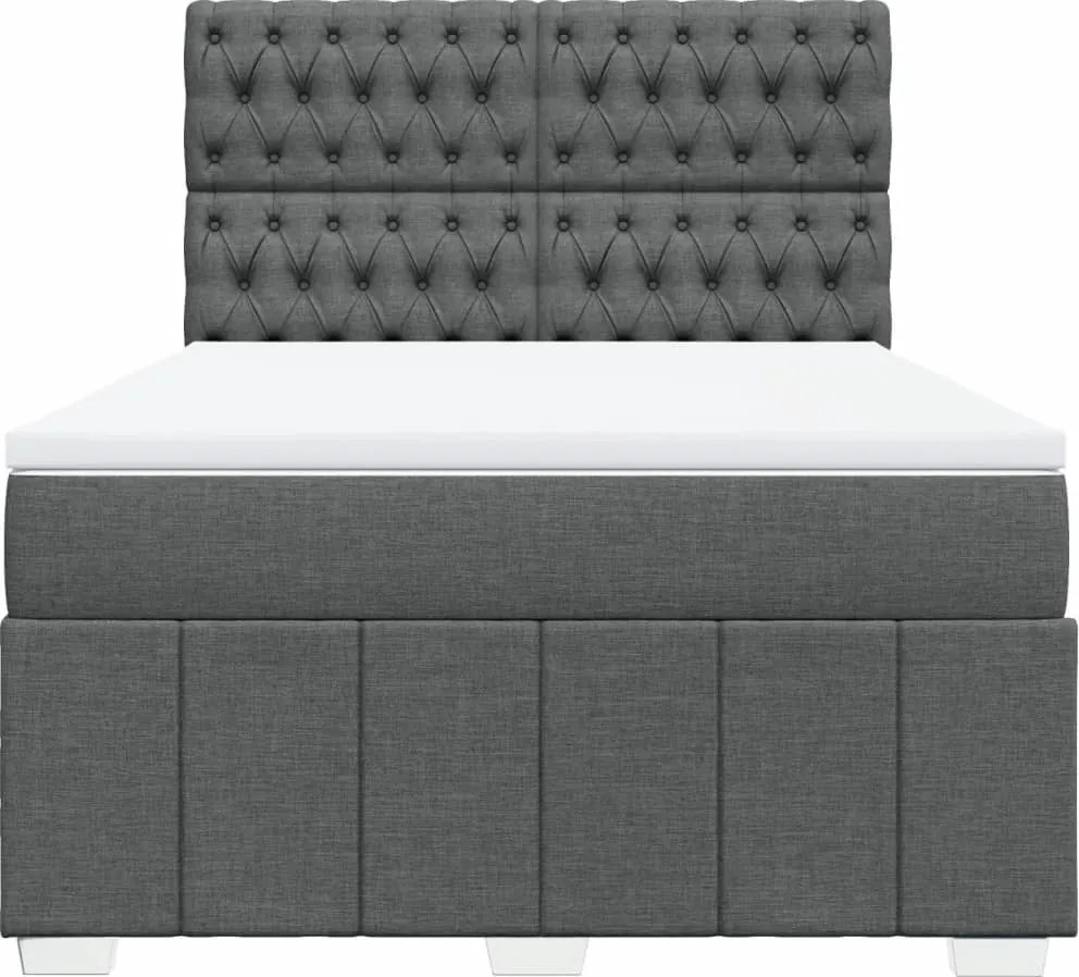 Box spring postel s matrací tmavě šedá 160x200 cm textil 3294027