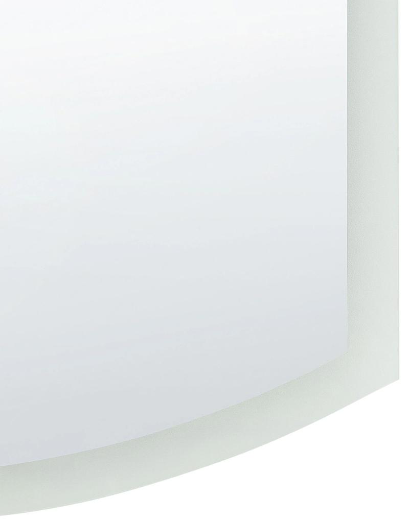 Oválné nástěnné LED zrcadlo ø 78 cm stříbrné BEZIERS Beliani