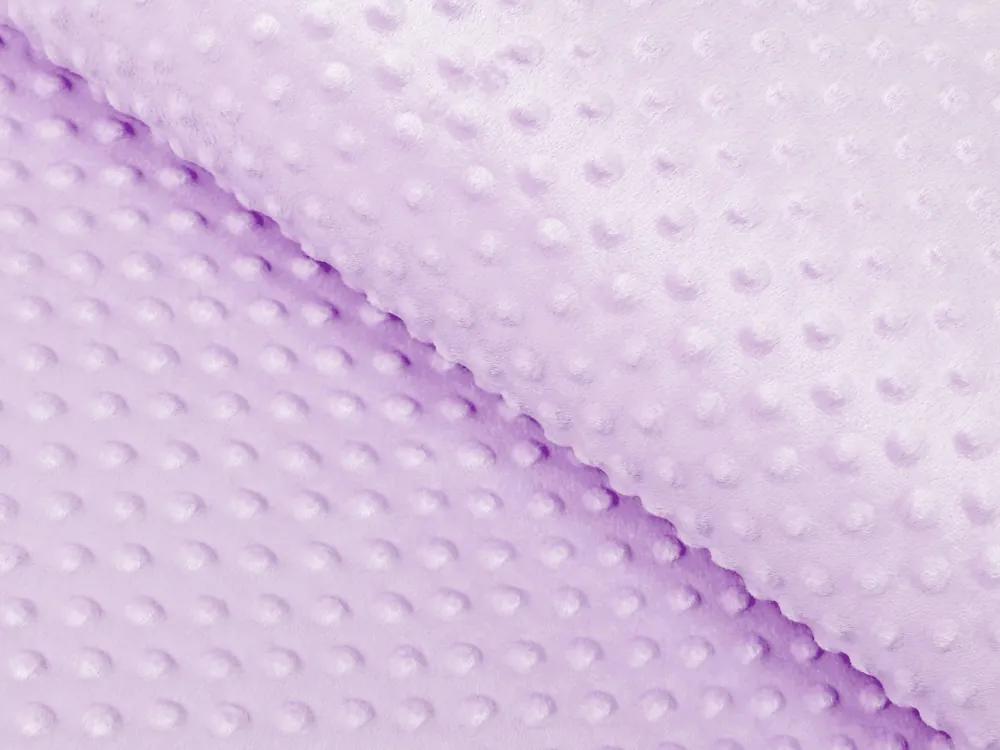 Biante Dětský povlak na polštář Minky 3D puntíky MKP-002 Fialový lila 40 x 60 cm