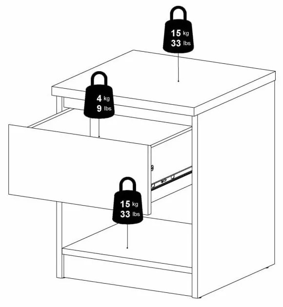 Bílý noční stolek Naia - Tvilum
