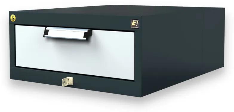 Alfa 3 Antistatický závěsný ESD box pro pracovní stoly 351 x 480 x 600 mm, 3 zásuvky