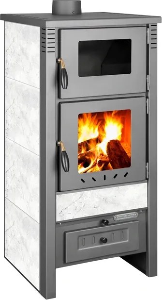 Krbová kamna Pro TAURUS Ceramic, bílá, 12 kW, 120 mm, s pečící troubou