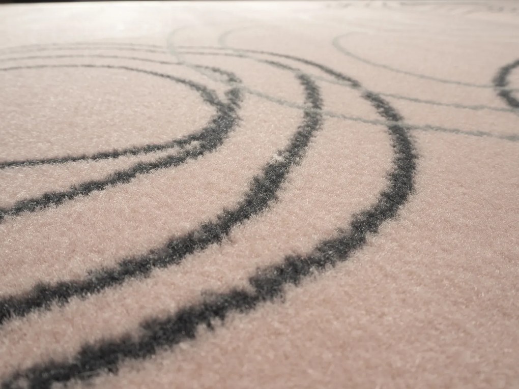 Kusový koberec Circles powder pink, 80x150, ružová, chodba / predsieň, Alfa Carpets