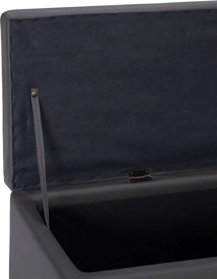 Lavice s úložným prostorem 116 cm šedá umělá kůže 281312