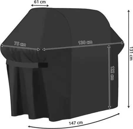 Plachta na zahradní gril - 147x61x122 cm