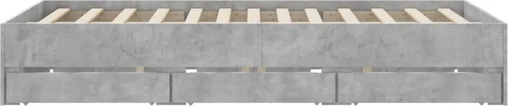 Rám postele se zásuvkami betonově šedý 140 x 200 cm kompozit 3207276
