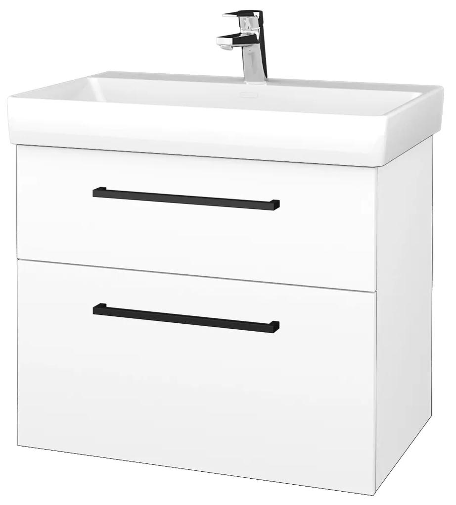 Dřevojas Koupelnová skříň PROJECT SZZ2 70 Varianta: M01 Bílá mat / Úchytka T01 / M01 Bílá mat