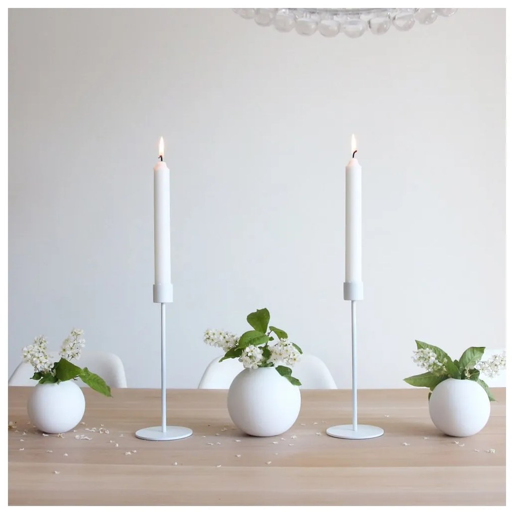 Svícen Candlestick White 21 cm COOEE Design