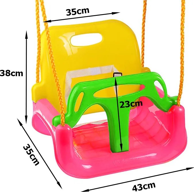 Verk Group Zahradní kočárek 3 v 1 pro děti s nastavitelnou opěrkou zad