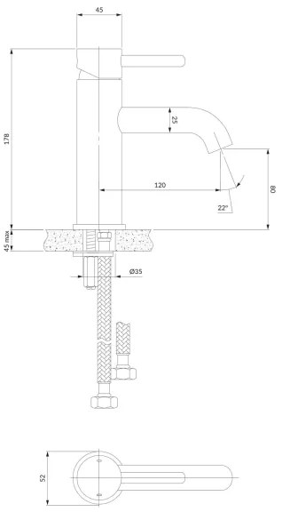 OMNIRES Y1210STCR - Umyvadlová baterie Y 17,8 cm lesklý chrom
