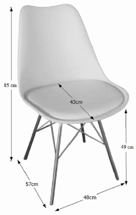 Kondela Židle, bílá / chrom, TAMORA
