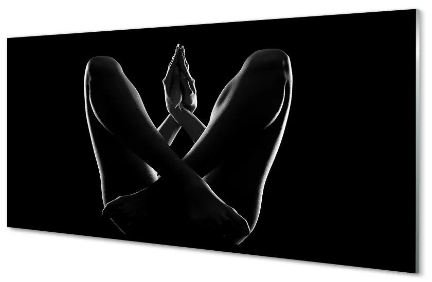 Obraz na skle Nohy a ruce 125x50 cm