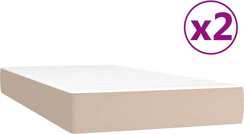 Box spring postel s matrací cappuccino 200 x 200 cm umělá kůže 3144284