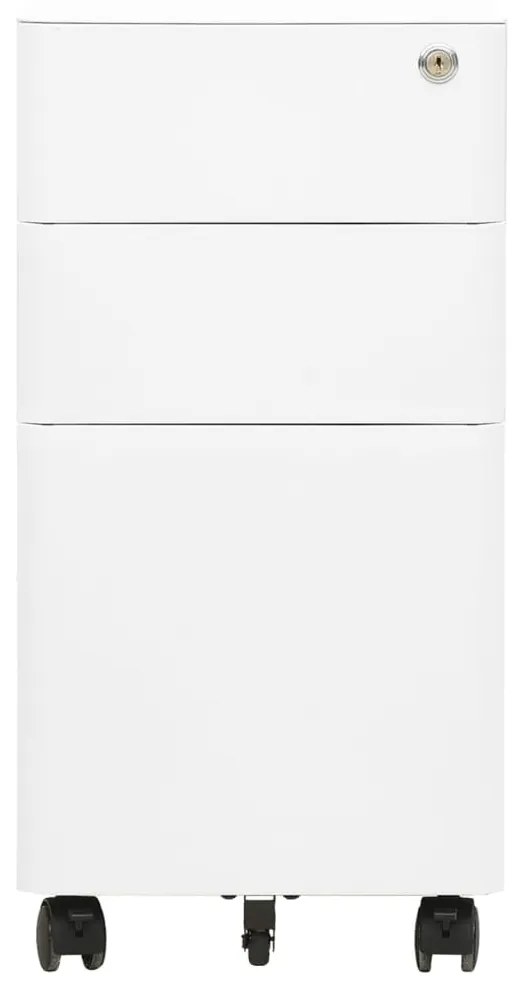 Mobilní kartotéka bílá 30 x 45 x 59 cm ocel - Default Title