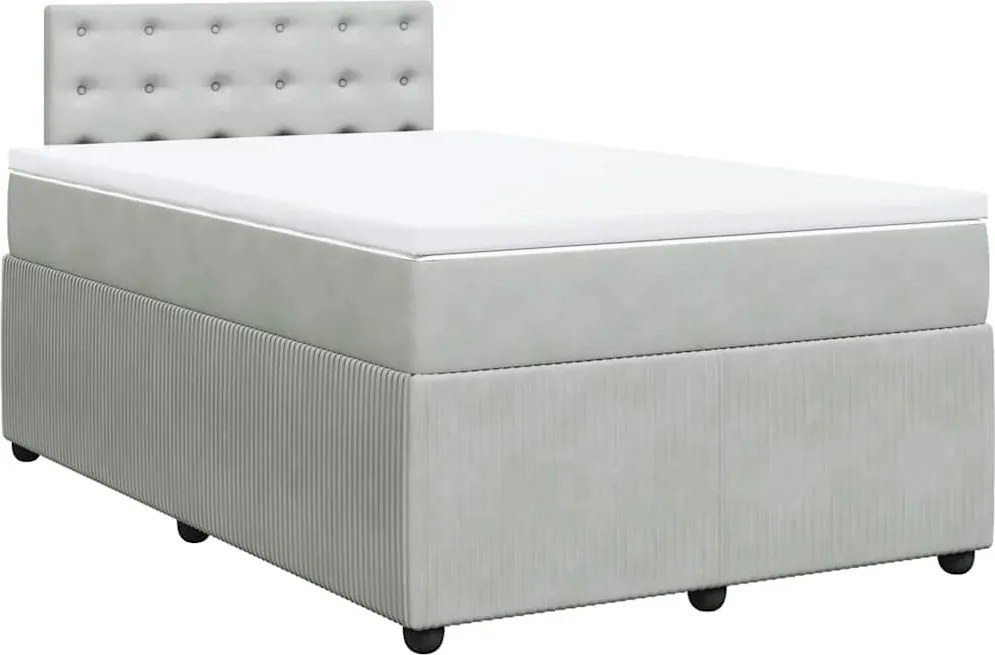 Box spring postel s matrací světle šedá 120x190 cm samet 3289998