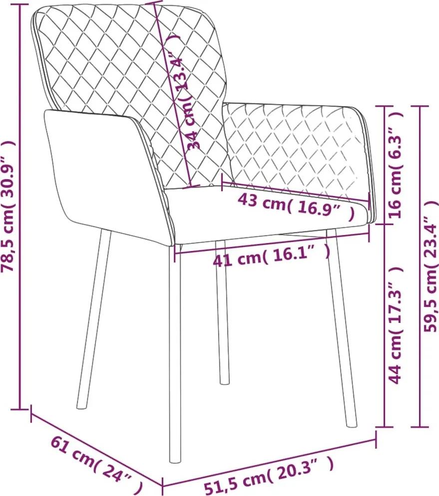 vidaXL Jídelní židle 2 ks samet [344784] Barva: krémová