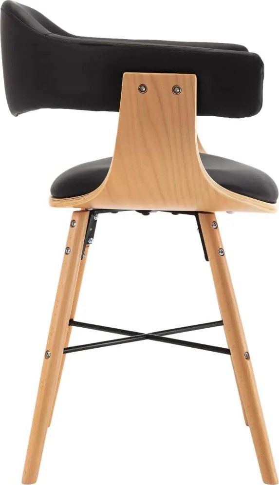 vidaXL Jídelní židle 4 ks krémové umělá kůže a ohýbané dřevo [279493] Barva: Tmavě šedá