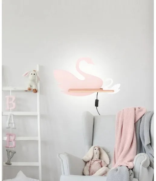 LED Dětské nástěnné svítidlo s poličkou SWAN LED/5W/230V