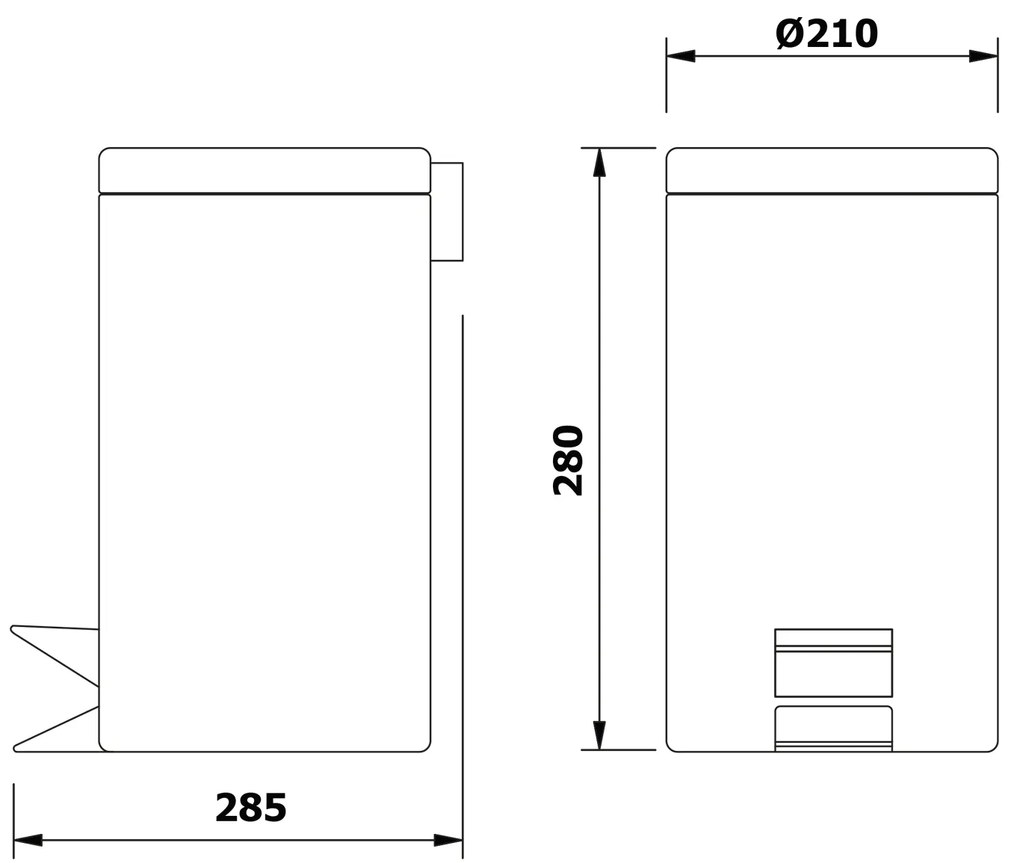 Aqualine, SIMPLE LINE odpadkový koš kulatý 5l, leštěná nerez, 27105