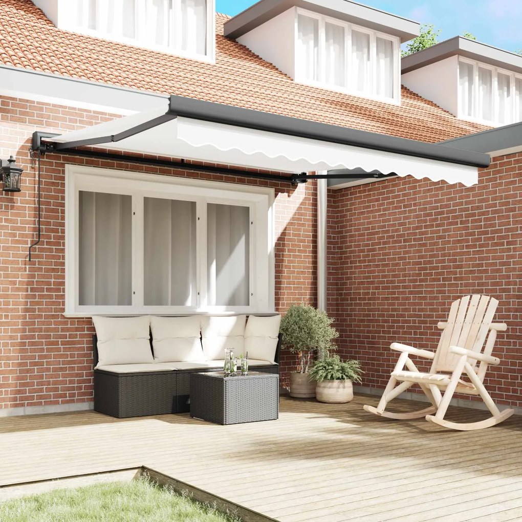 Stahovací markýza Bílá 350 x 250 x 165 cm Textil a kov 3330372