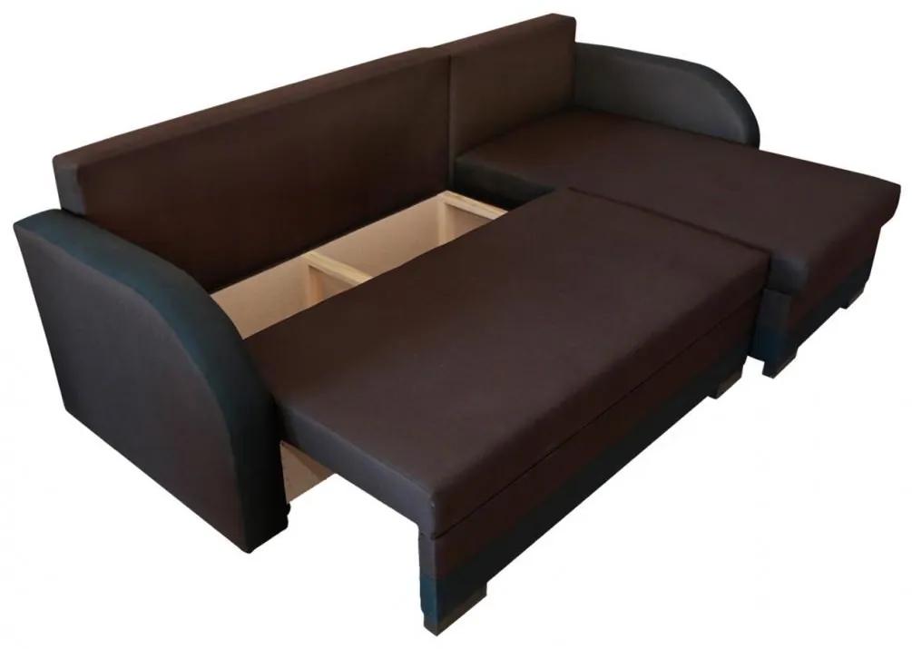 DABEK MEBLE ZETA rozkládací sedací souprava s úložným prostorem šedo - černá 230 x 85 x 140 cm