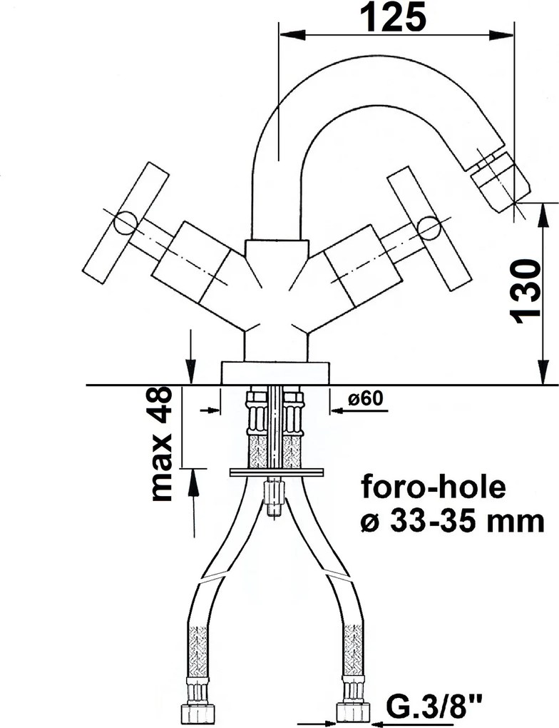 Sapho Axia 518/S bidetová baterie stojánková kohoutková
