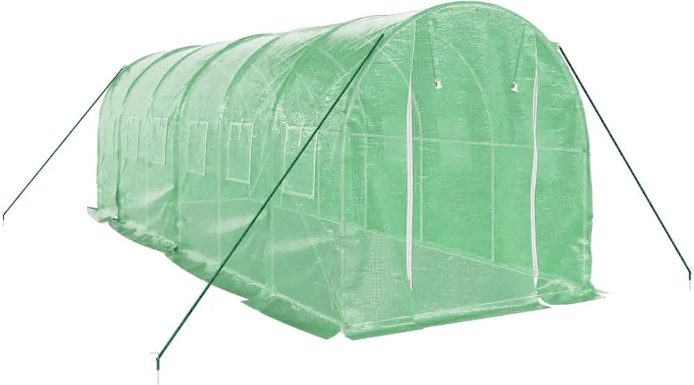 Skleník s ocelovým rámem zelený 12 m² 6 x 2 x 2 m 3188018