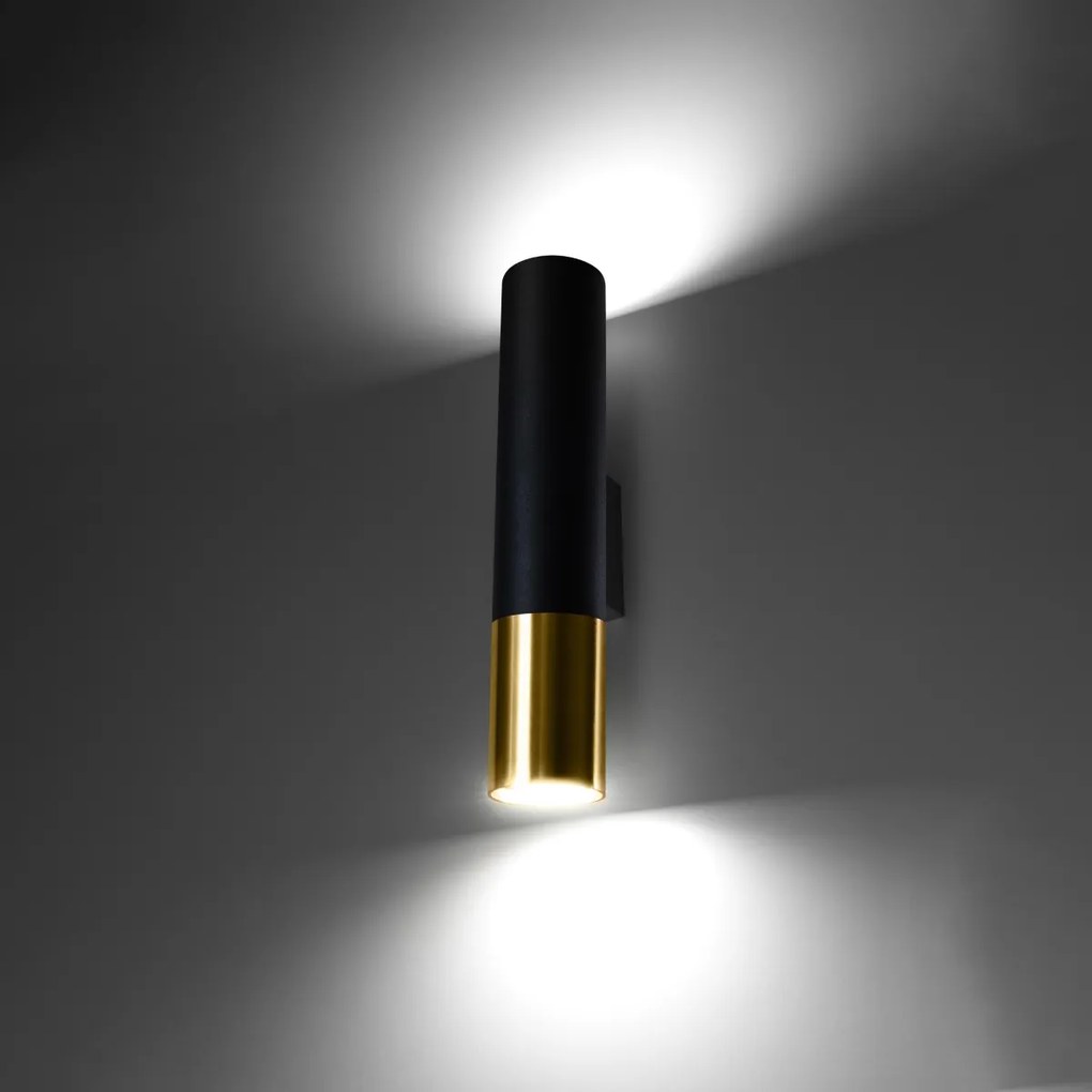 Sollux Lighting Nástěnné svítidlo LOOPEZ černé/zlaté